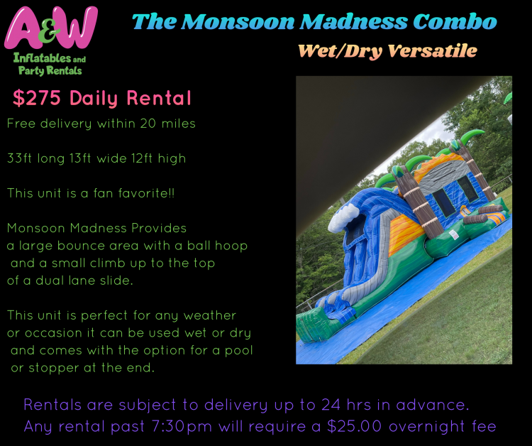 Monsoon Madness Inflatable Wet/Dry Combo #2 - A&W Inflatables and Party ...